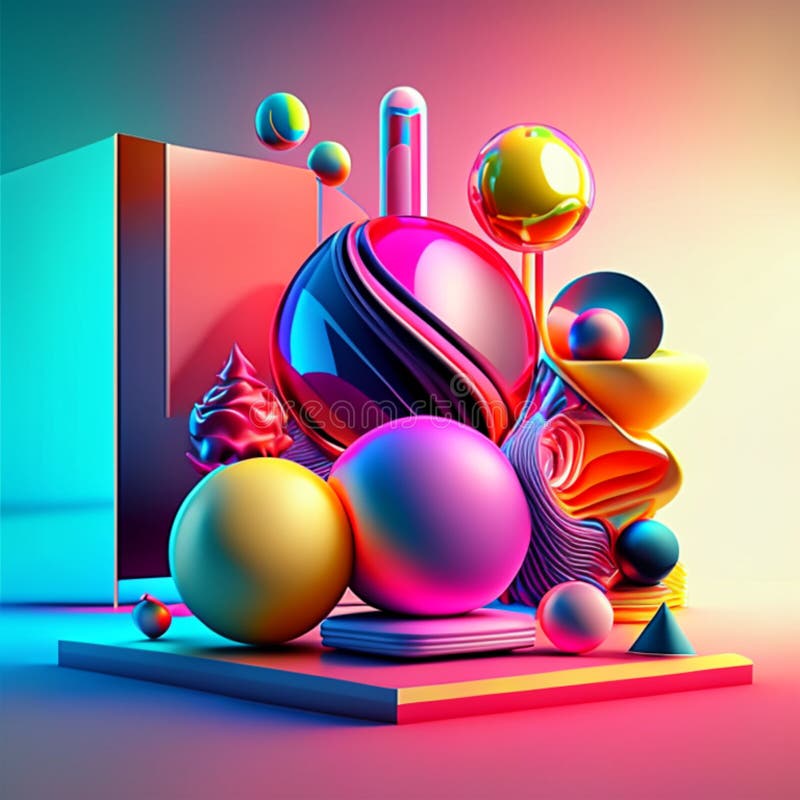 3d Render, Abstract Background, 3d Illustration, Modern, Colorful ...