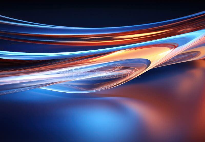 3D Render Abstract Background with Dynamic Curved Glass Elements-Experience the Elegance of ...