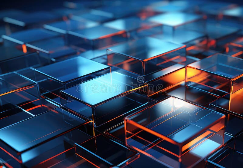 3D Render Abstract Background with Dynamic Glass Elements-Experience ...