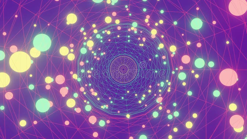 3d Render Abstract Background of Geometric Rotating Circles with Flying ...