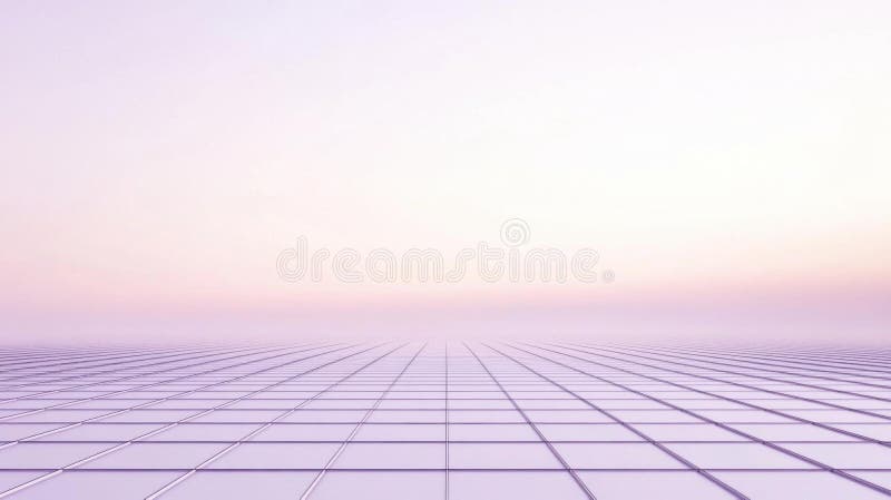 3d Render of an Abstract Background with a Grid and a Sunset Stock ...
