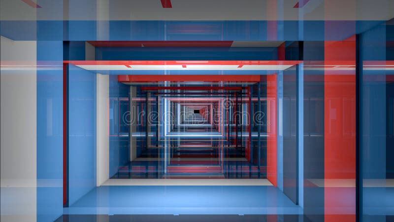3d Render Abstract Background. Long Corridor Stock Illustration ...