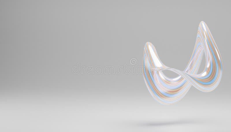 3d Render, Abstract Background, Modern Curved Shape, Deformation ...