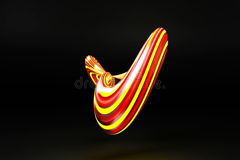3d Render, Abstract Background, Modern Curved Shape, Deformation ...
