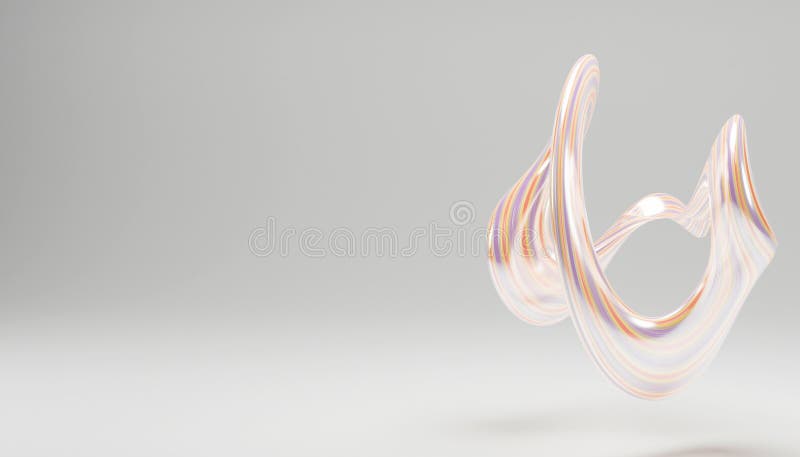 3d Render, Abstract Background, Modern Curved Shape, Deformation ...
