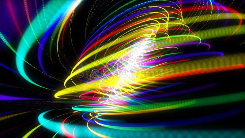 3d Render. Abstract Background with Multicolor Light Streaks, Light and ...