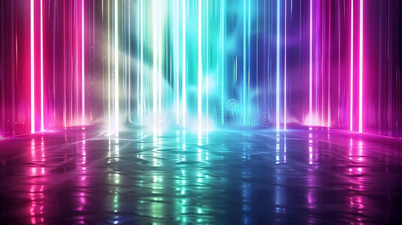 3d Render, Abstract Background, Neon Light, Ultraviolet Light ...