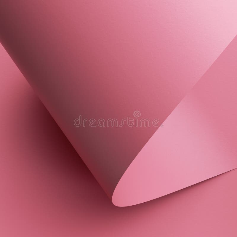 3d Render, Abstract Background with Pink Paper Scroll Macro, Page Curl ...
