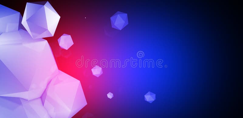 3d Render. Abstract Background with a Polygon, Neon Light Stock ...