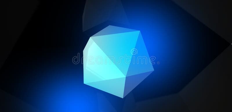 3d Render. Abstract Background with a Polygon, Neon Light Stock ...