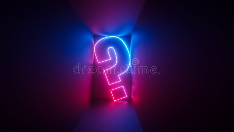 3d Render, Abstract Background with Question Mark. Simple Symbol Inside ...
