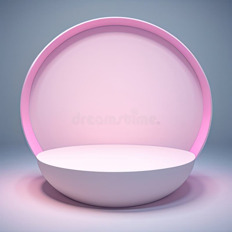 3d Render, Abstract Background with Round Podium for Product ...