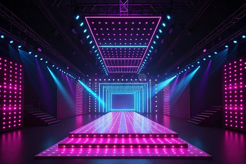 3d Render, Abstract Background, Screen Pixels, Glowing Dots, Neon ...