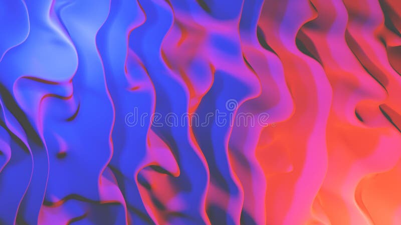3D Render Abstract Background. Slowly Flows in Neon Colors. Slow ...
