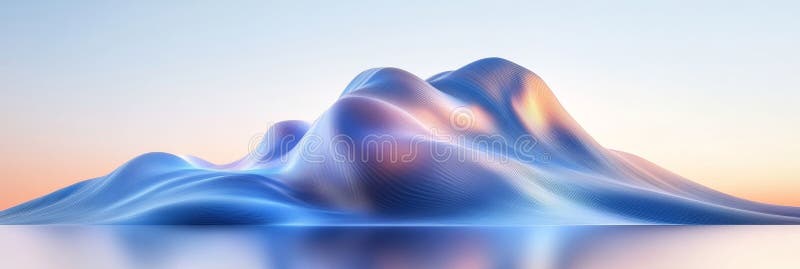 3D Render, Abstract Background with Smooth Robin S Egg Blue Waves and ...