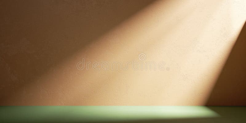 3d Render, Abstract Background. Sunlight Rays Shining on the Empty Wall ...