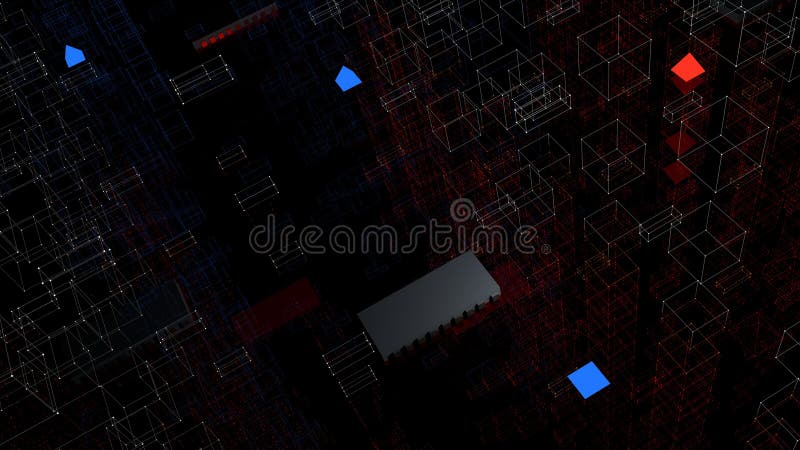 3d Render Abstract Background. Tech Geometry Shapes that Goes Up and ...