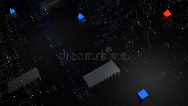 3d Render Abstract Background. Tech Geometry Shapes that Goes Up and ...