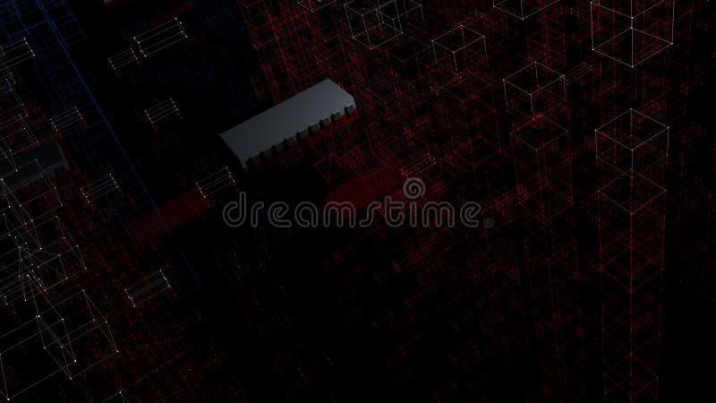 3d Render Abstract Background. Tech Geometry Shapes that Goes Up and ...