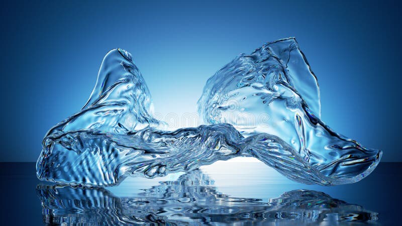 3d Render, Abstract Background with Translucent Glass Shape and ...