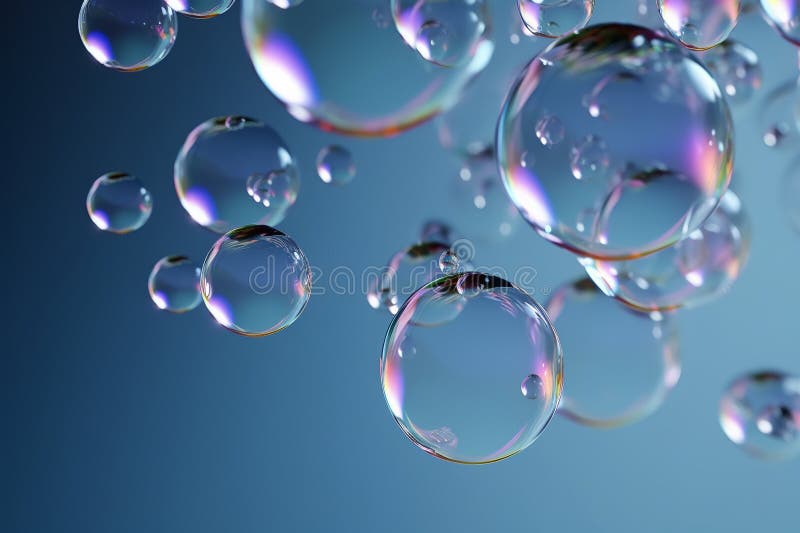3d Render, Abstract Background with Translucent Soap Bubbles, Wallpaper ...