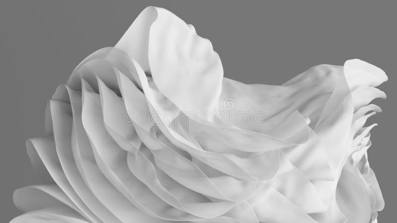 3d Render, Abstract Background with Wavy Layers of White Drapery ...