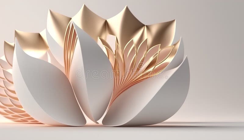3d Render, Abstract Background, White and Gold, Art Design Stock ...