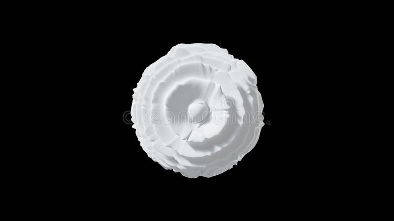 3d Render Abstract Background of White Sphere of Liquid Concentric ...