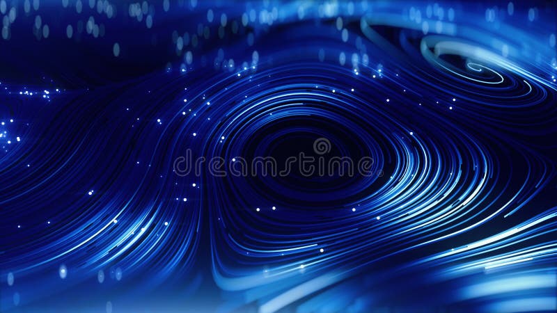 3d Render Abstract Blue Round Network Background Stock Illustration ...