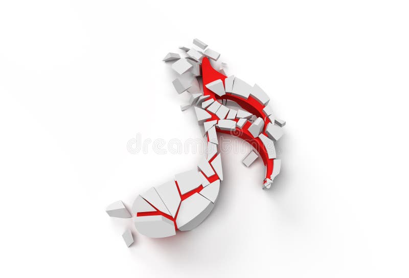 3D Render Abstract Broken Music Note Banner Flyer Poster 3D ...
