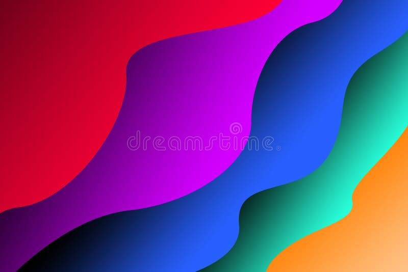 3D Abstract Color 3D Paper Art Set. Contrast Colors. Vector Design ...