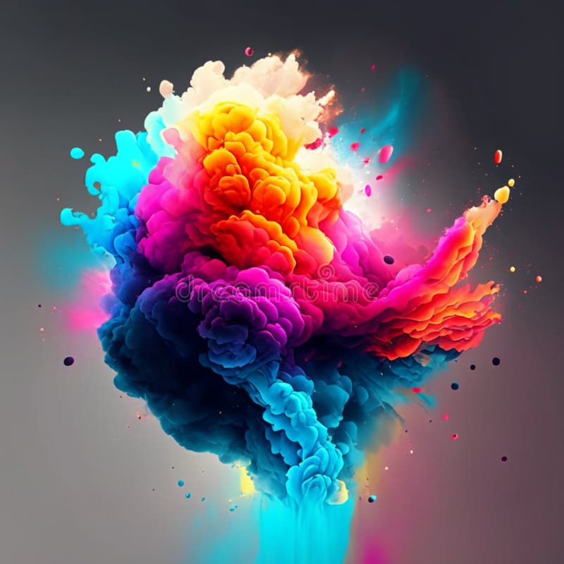 3d Render, Abstract Colorful Background, Explosion of Colored Ink in ...