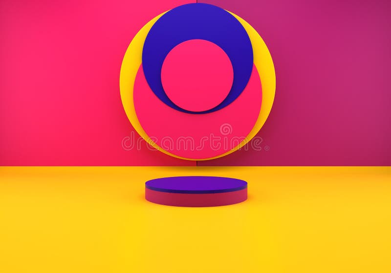 3D Render, Abstract Composition with Podium. Minimal Studio with ...