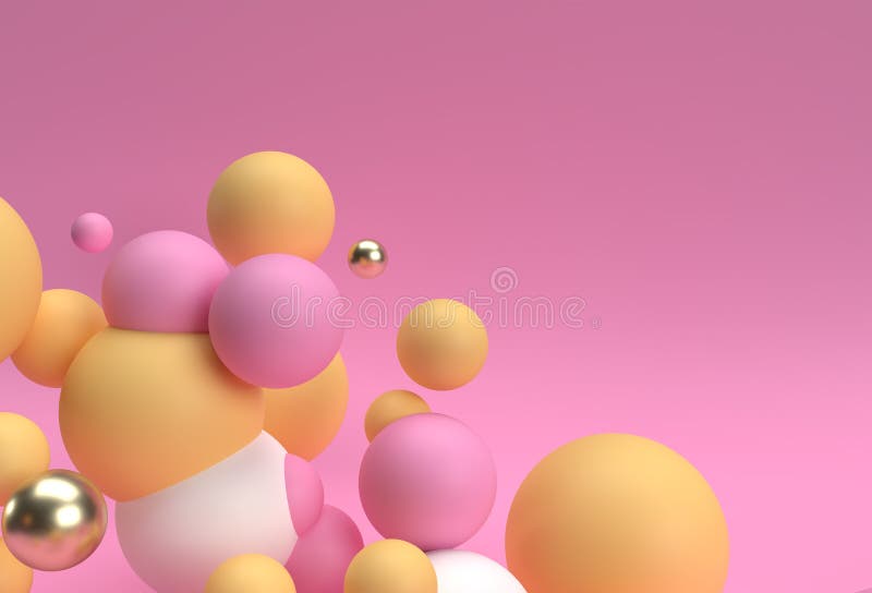 3d Render Abstract Composition Spheres Cluster Background with ...