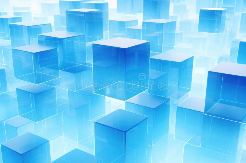 3d Render Abstract Cubes Shape Colorful Background Stock Illustration ...