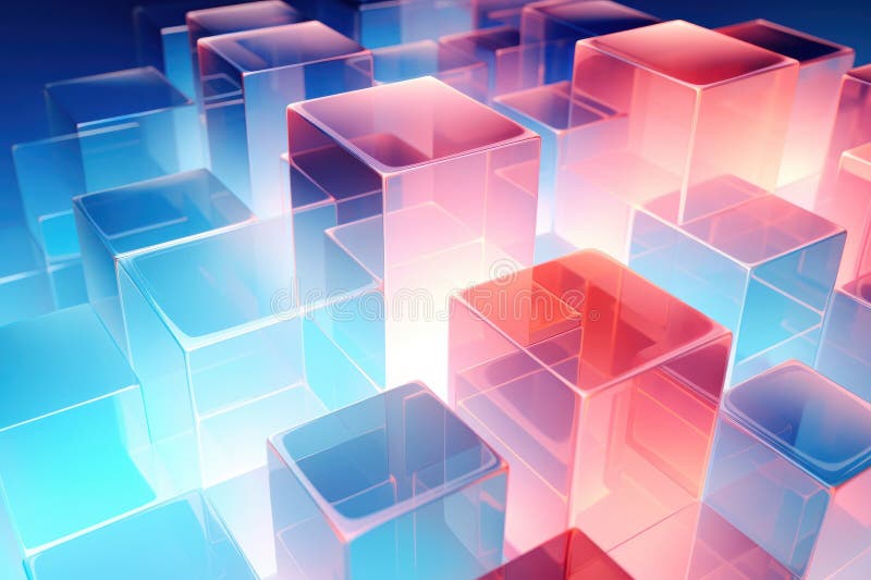 3d Render Abstract Cubes Shape Colorful Background Stock Illustration ...