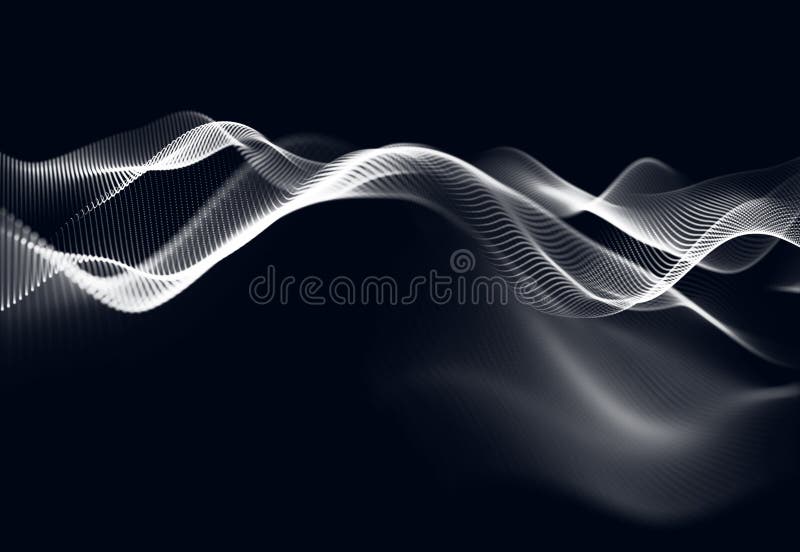 3D Abstract Cyber Background with Flowing Particles Design Stock ...