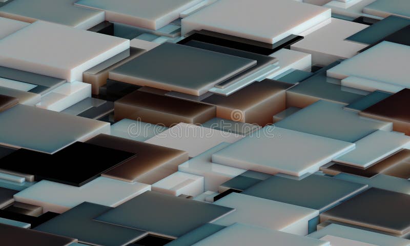 3d Render Abstract Digital Wallpaper Design of Dark Cubes on a Plane ...