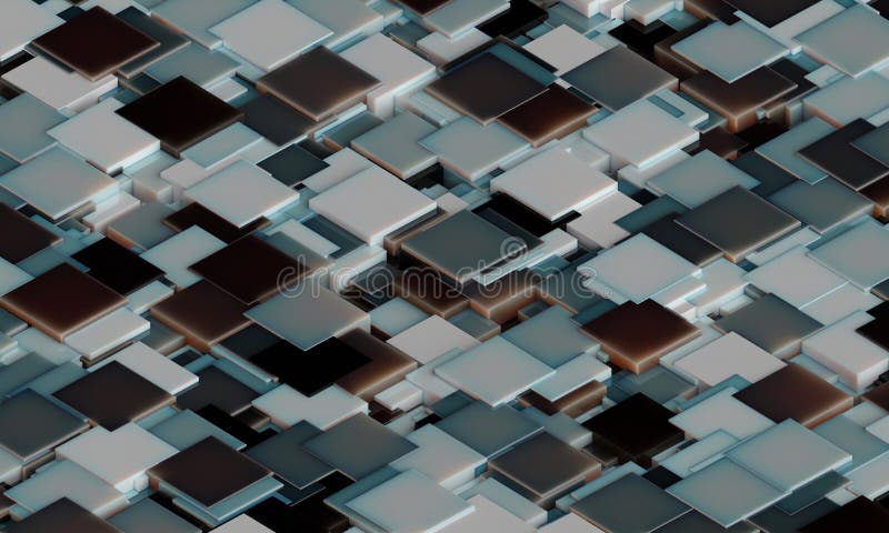 3d Render Abstract Digital Wallpaper Design of Dark Cubes on a Plane ...
