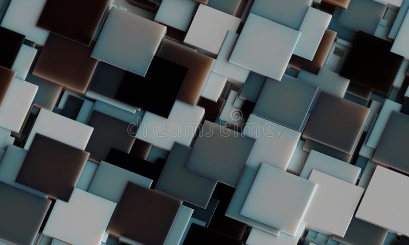 3d Render Abstract Digital Wallpaper Design of Dark Cubes on a Plane ...