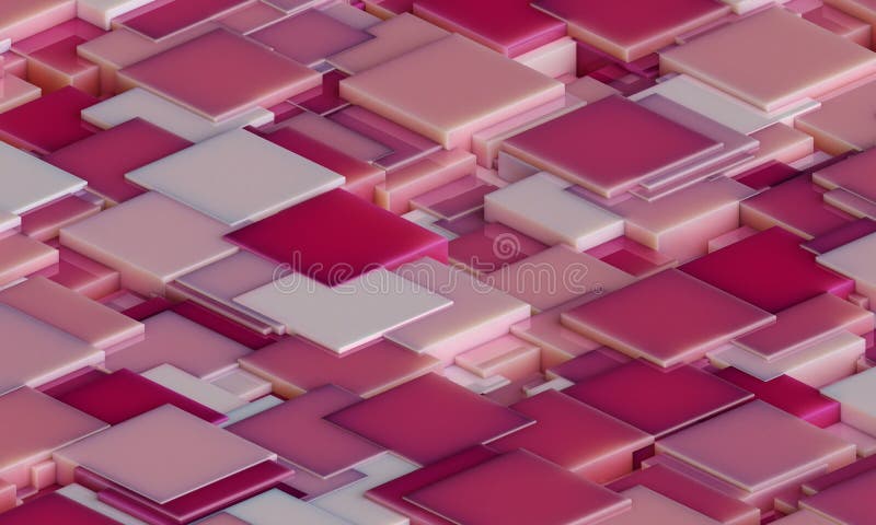 3d Render Abstract Digital Wallpaper Design of Magenta Pink Cubes on a ...