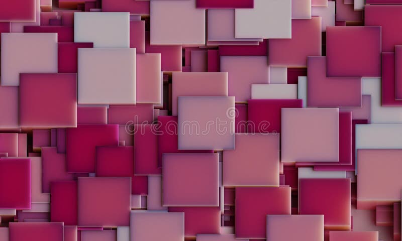 3d Render Abstract Digital Wallpaper Design of Magenta Pink Cubes on a ...