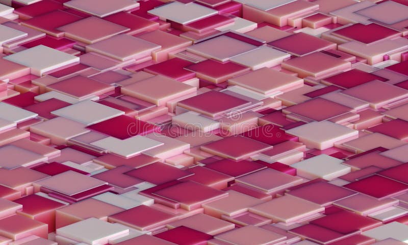 3d Render Abstract Digital Wallpaper Design of Magenta Pink Cubes on a ...