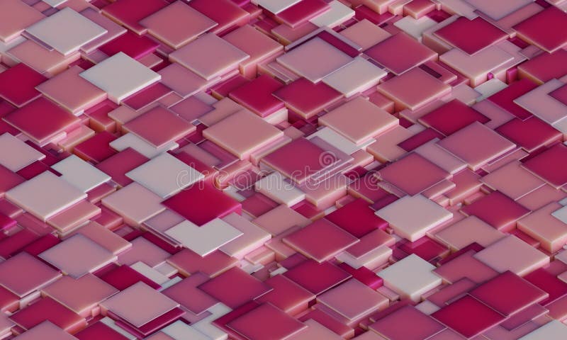 3d Render Abstract Digital Wallpaper Design of Magenta Pink Cubes on a ...