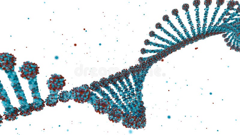 DNA Strand Made of Spheres. Complex Gene Concept Made of Glossy Simple ...