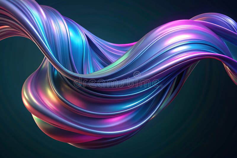 A 3D Render of an Abstract, Flowing Shape with a Smooth, Liquid-like ...