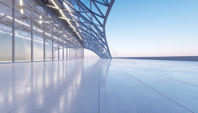 3d Rendering of an Abstract Futuristic Glass Architecture Stock ...