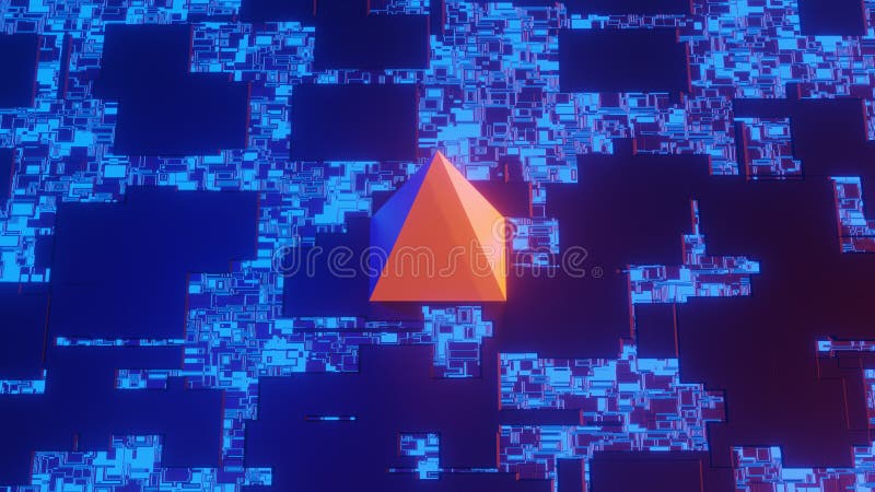 3D Render - Abstract Futuristic High-tech Computer Generated Chip ...