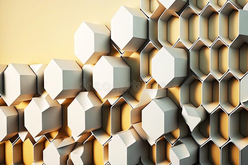 3d Render Abstract Geometric Background in Form of Honeycomb Shapes ...