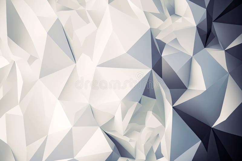 3D Render Abstract Geometric Background in Form of White Faceted ...